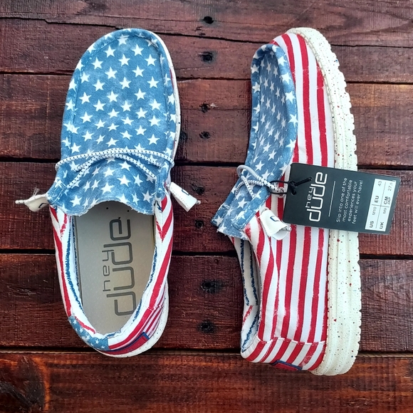 Hey Dude | Shoes | Hey Dude Wally Stars And Stripes Loafers Patriotic ...